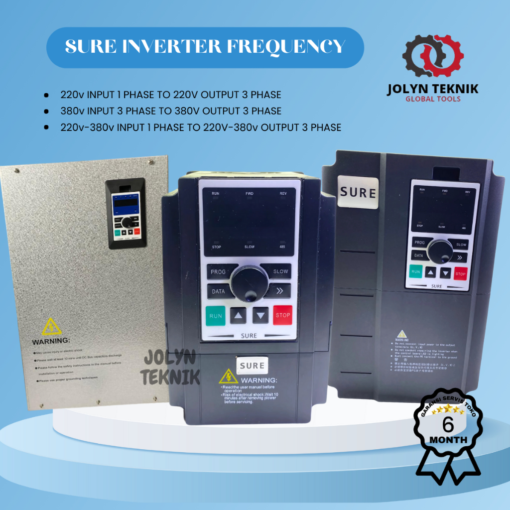 Jual INVERTER FREQUENCY SURE SINGEL 220V INPUT 1 PHASE TO 220V OUTPUT 3 PHASE SPEED CONTROL ...