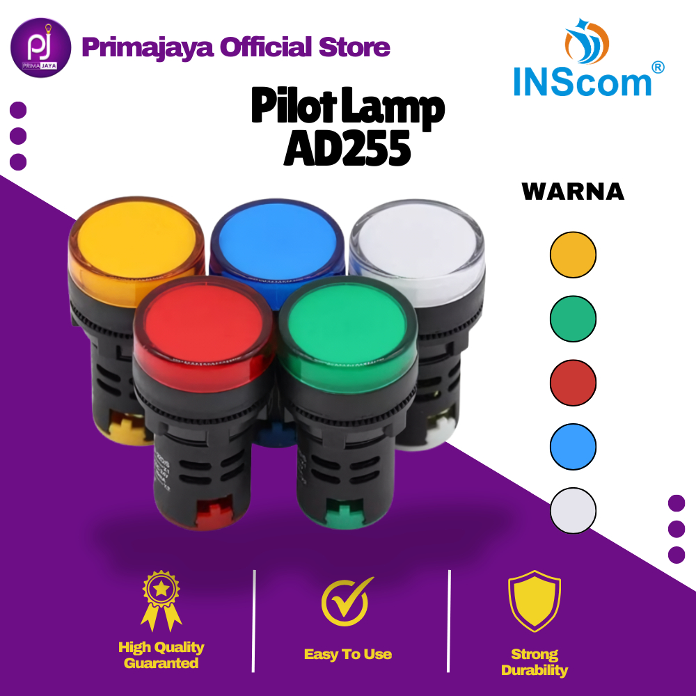 Jual Pilot Lamp Indicator LED AD225 Lampu Panel 22mm 220 VAC Warna ...