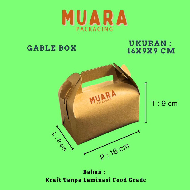 Jual KRAFT GABLE BOX / DOS BOX HAMPERS CAKE MAKANAN PAKAIAN | Shopee ...