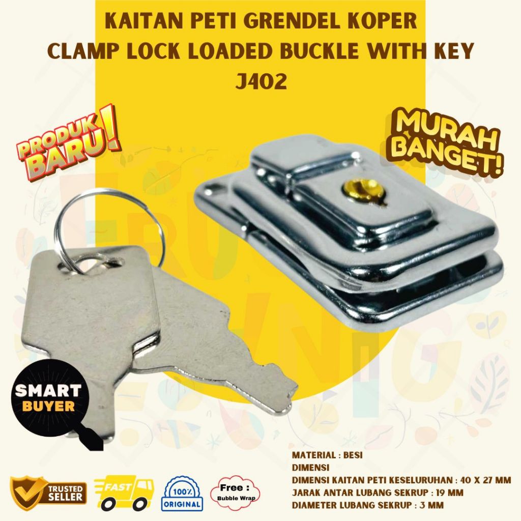 Jual Kunci Kaitan Peti Grendel Koper Clamp Lock Loaded Buckle with Key ...