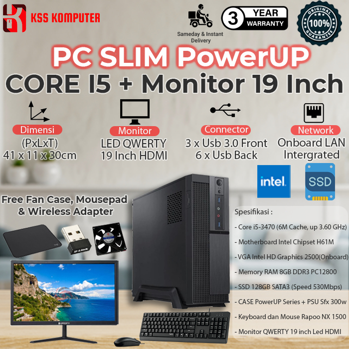 Jual Komputer / PC Mini Core i5, SSD, Monitor 19 Inch Lengkap Siap Pakai | Shopee Indonesia