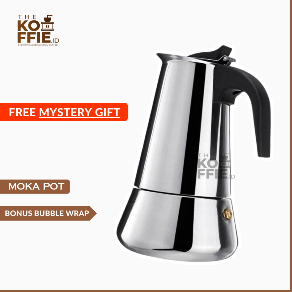 Jual FREE Mystery Gift NOW! Moka pot coffee espresso maker 100ml 200ml ...