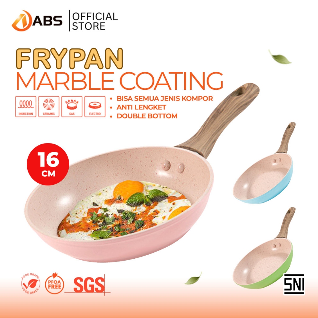 Jual ABS X Tifale Lumi Frypan Penggorengan Granite Fry Pan Teflon Anti Lengket Marble Coating ...