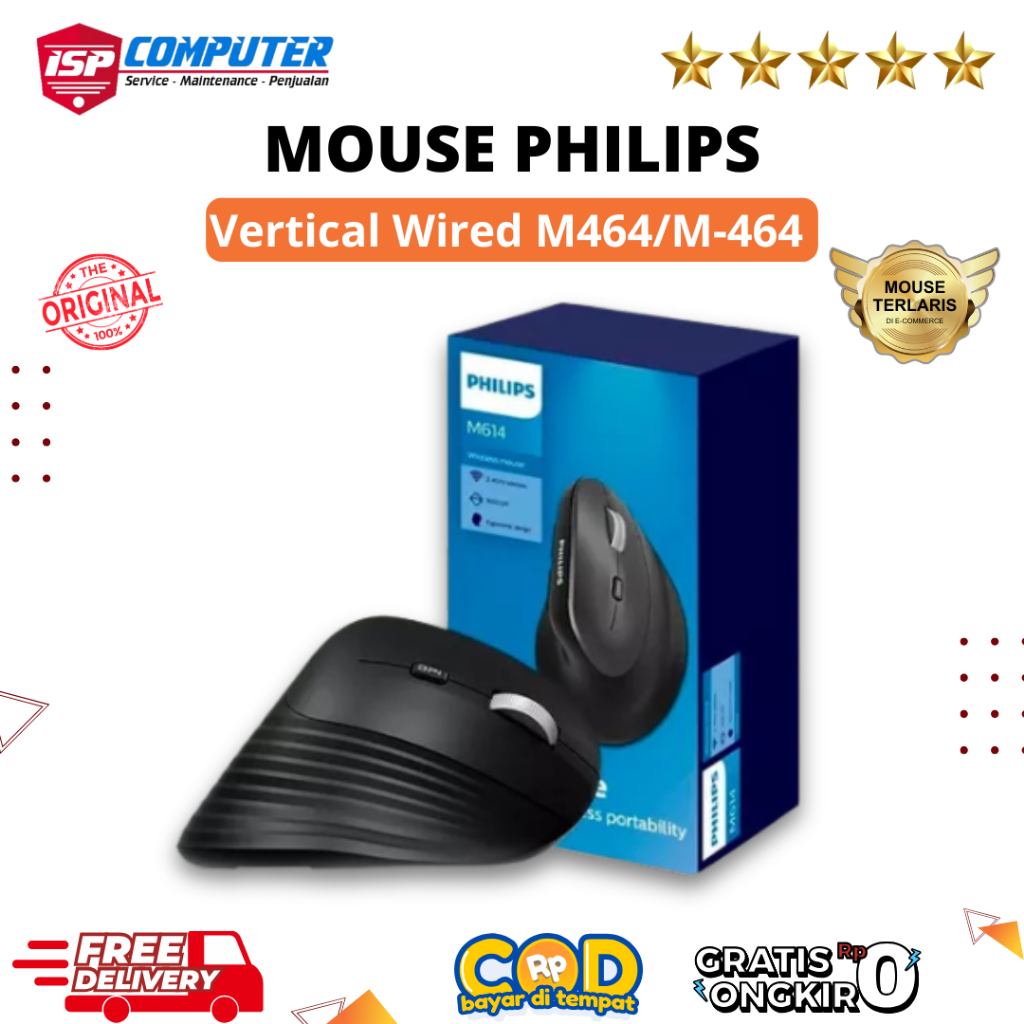Jual Mouse vertical wired PHILIPS M464/M-464 | Shopee Indonesia