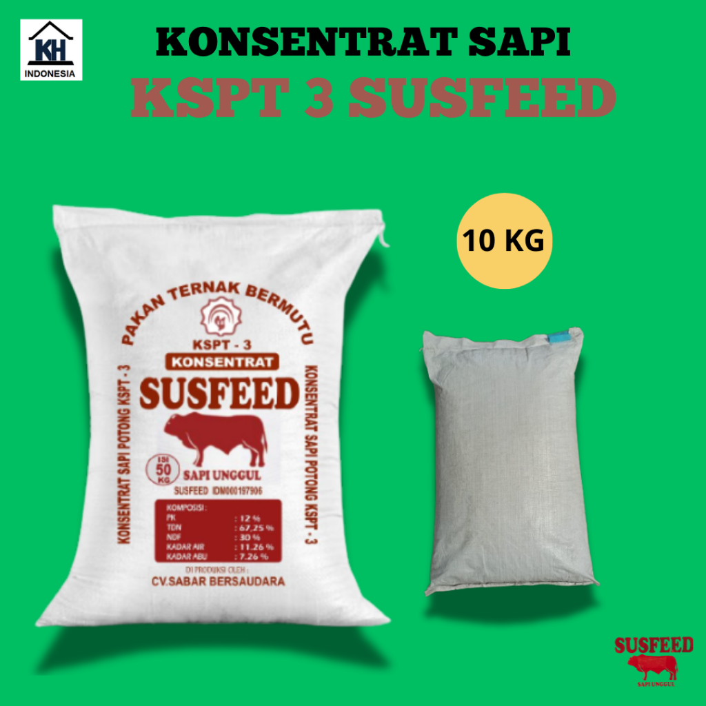 Jual REPACK 10 KG - SUSFEED KSPT 3 KONSENTRAT PENGGEMUKAN SAPI POTONG | Shopee Indonesia