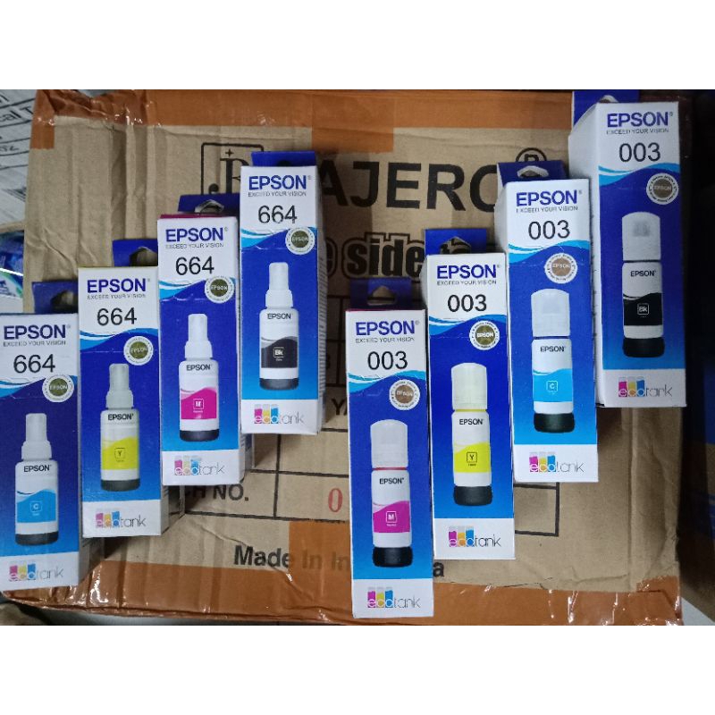 Jual TINTA PRINT EPSON ORIGINAL 664/003 (1set) | Shopee Indonesia
