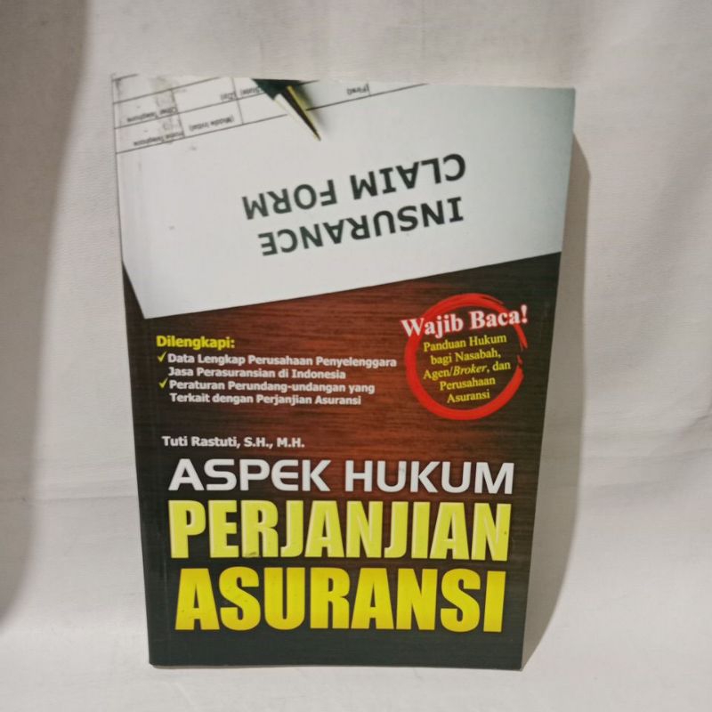 Jual Buku Aspek Hukum Perjanjian Asuransi -Tuti Rastuti, S.H., M.H. | Shopee Indonesia