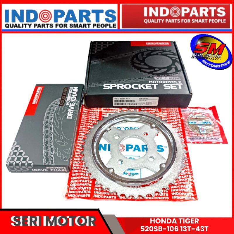 Jual GEAR SET INDOPARTS TIGER TIGER REVO 520-106L 43/13T | Shopee Indonesia