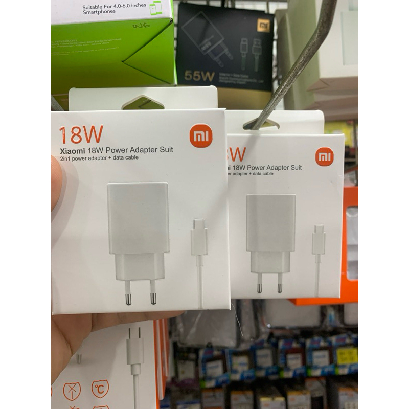Jual charger original xiaomi tipe C.(18 watt) poco m3,redmi 9T,redmi ...