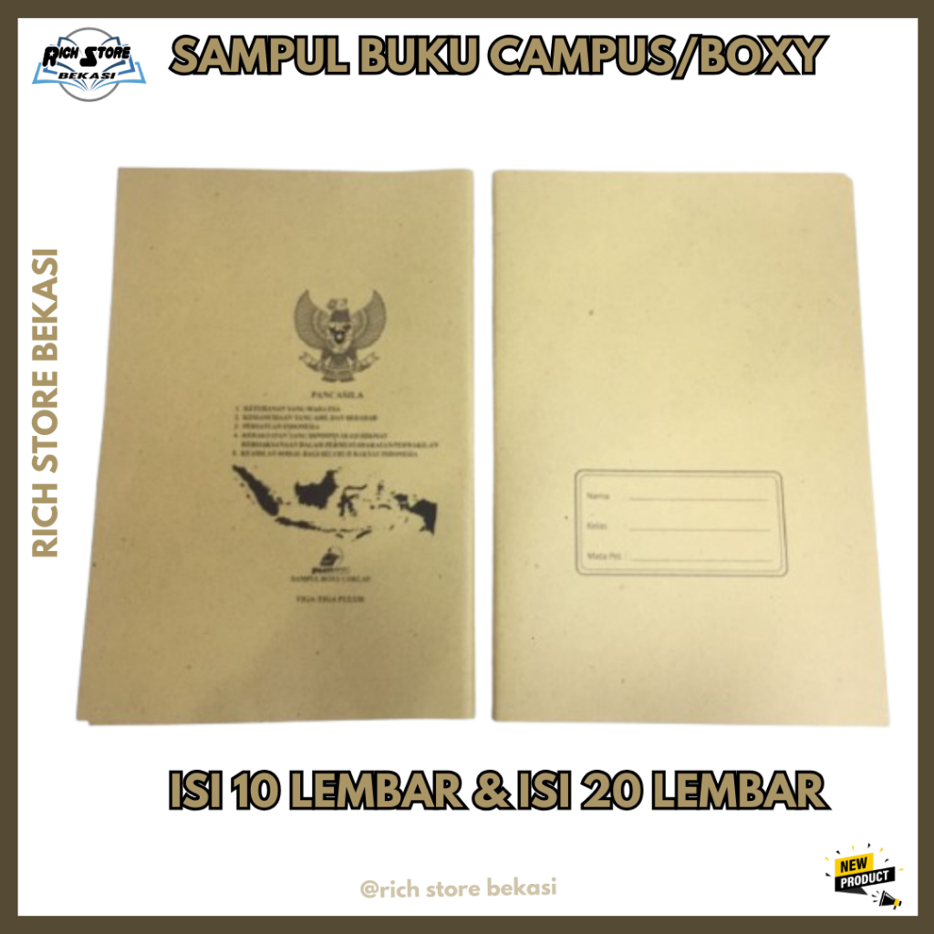 Jual SAMPUL BUKU CAMPUS/BOXY NAMA SAMSON WARNA COKLAT ISI 10 LEMBAR & ISI 20 LEMBAR | Shopee ...