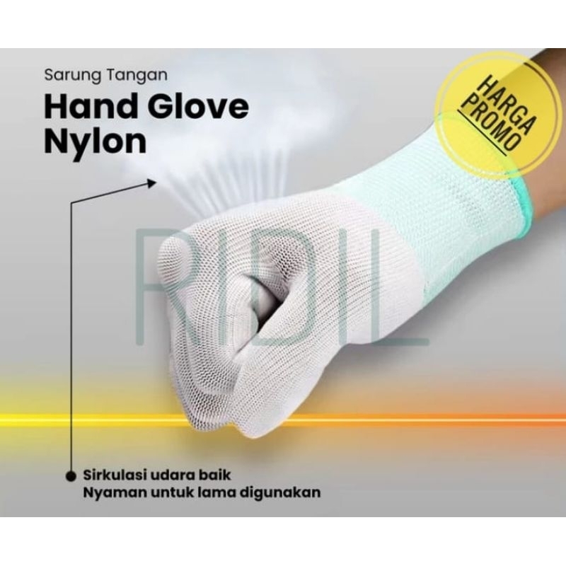 Jual sarung tangan putih nilon liner (1pasang/2pcs) comet polos putih ...