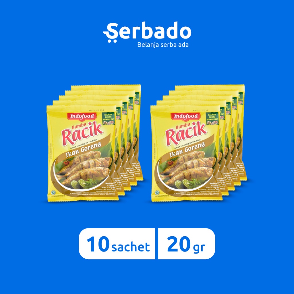 Jual Racik Bumbu Indofood Ikan Goreng Kemasan Sachet 20gr (Isi 10 ...