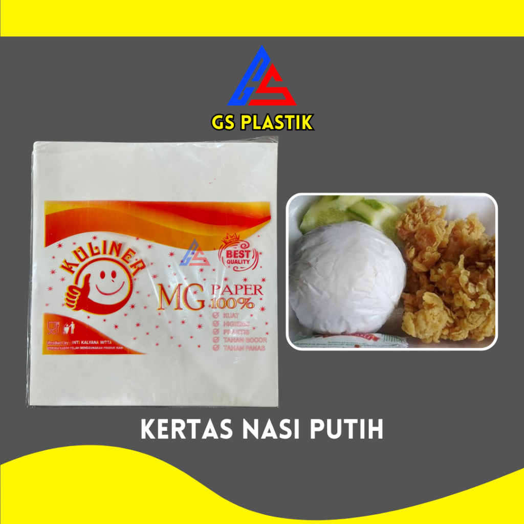 Jual Paper Wrap Kertas Nasi Putih Kertas Nasi KFC 100 Lembar 25cm ...