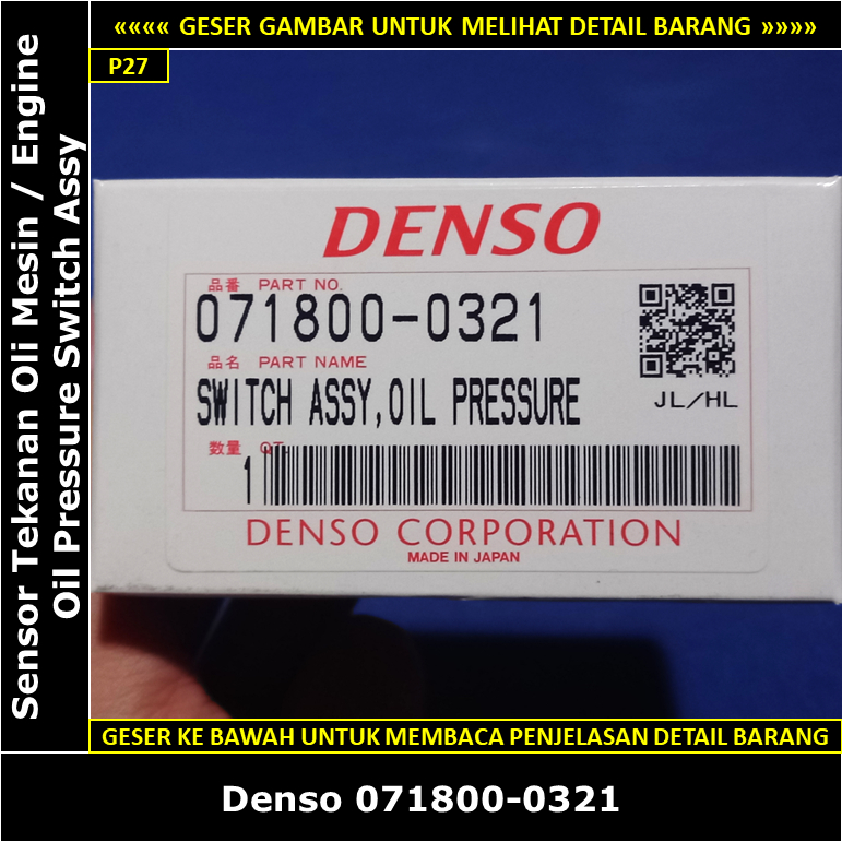 Jual Switch Oli Toyota Starlet Kapsul 1300 cc 2E EP81 1990-1992 Denso ...