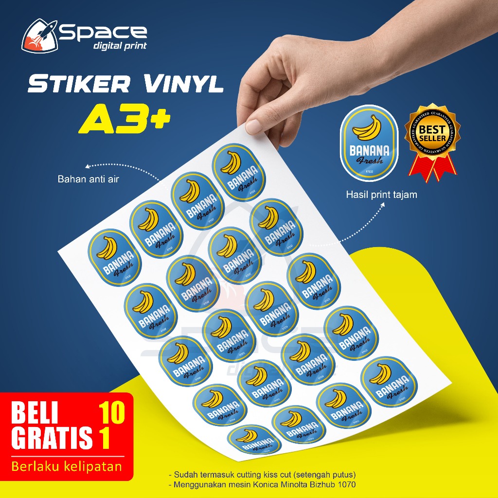 Jual Cetak Stiker Vinyl Anti Air Sehari Jadi (Sudah termasuk Print ...