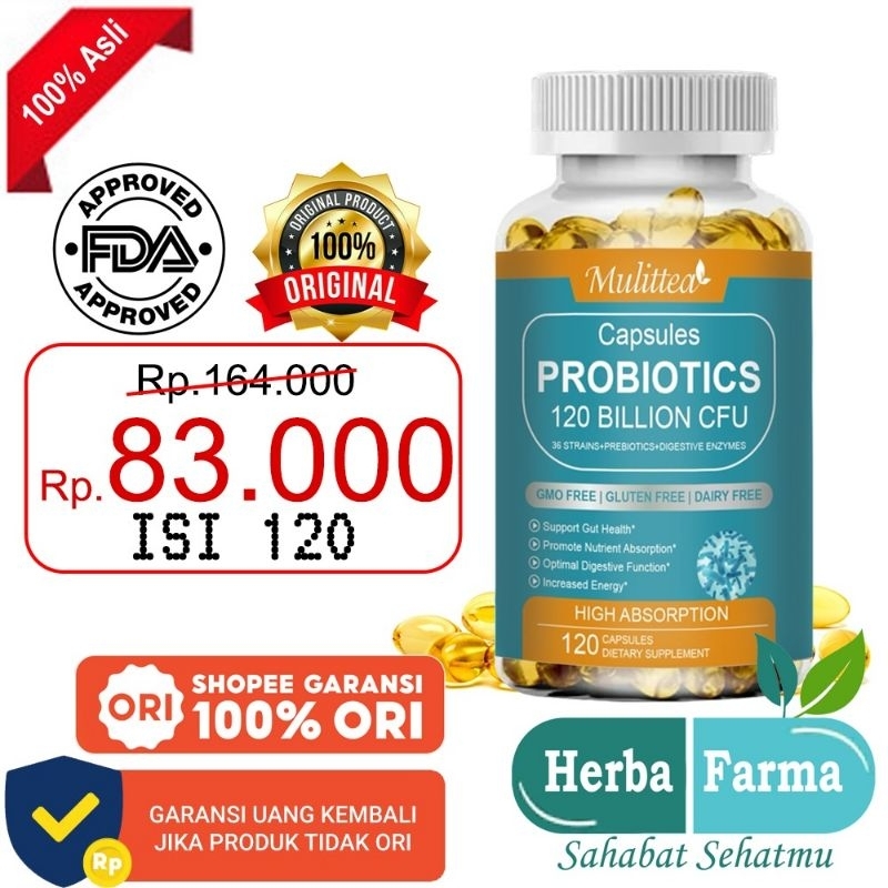 Jual Mulittea Probiotics 120 Billion CFU 36 Strains with Prebiotics ...