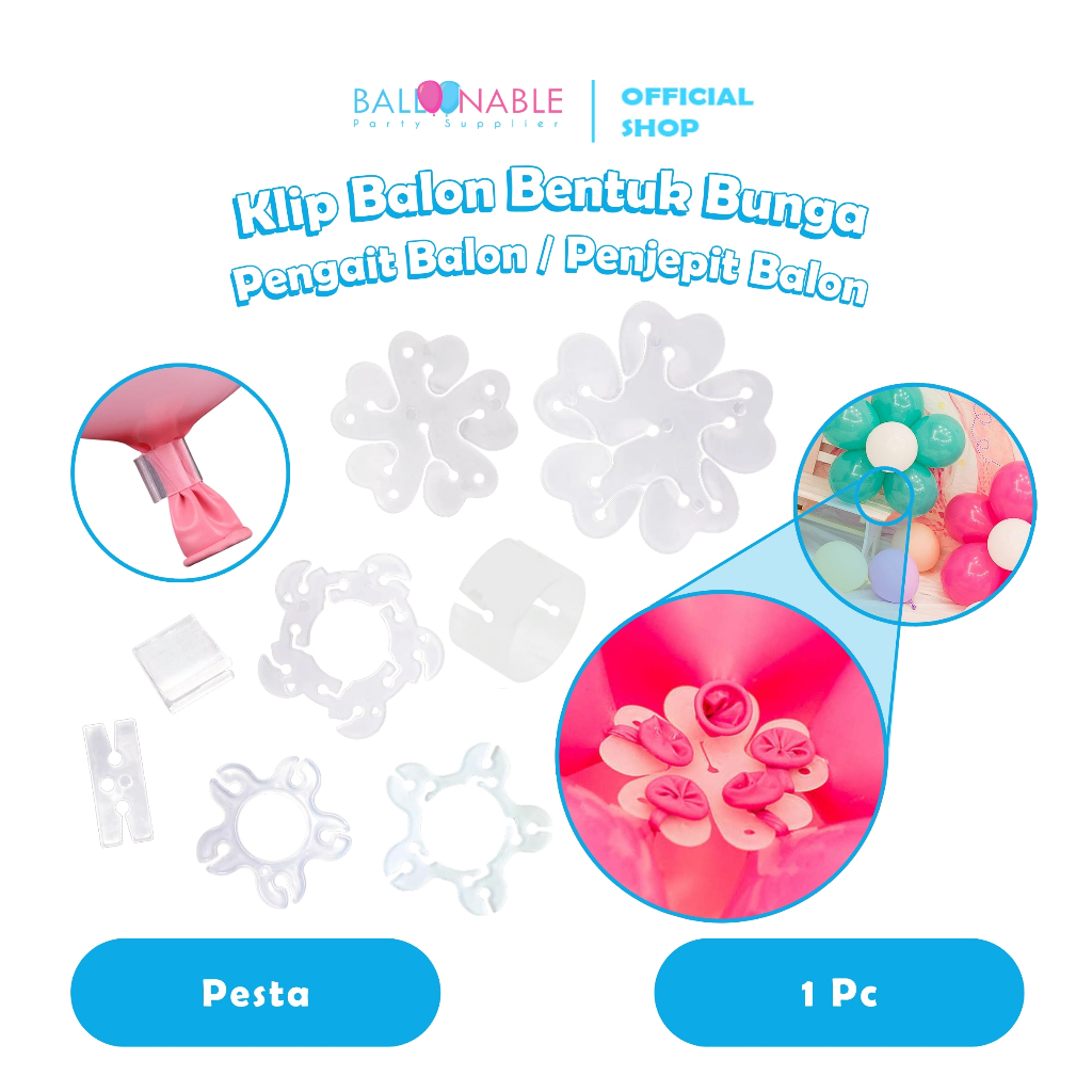 Jual Klip Balon Bentuk Bunga / Klip Balon / Pengait Balon / Penjepit ...