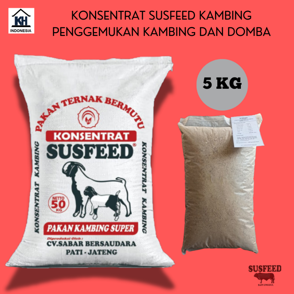 Jual REPACK 5 KG - KONSENTRAT SUSFEED KAMBING SUPER PENGGEMUKAN KAMBING ...