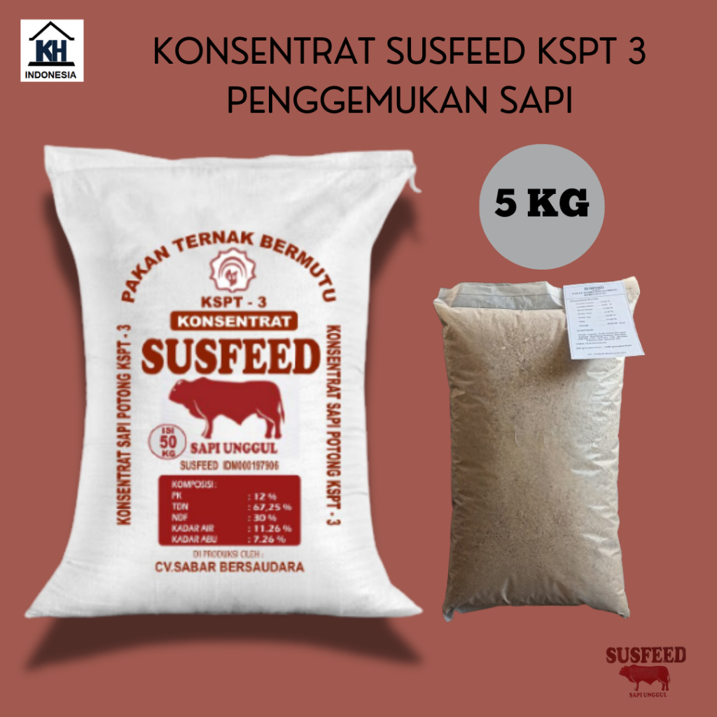 Jual REPACK 5KG - SUSFEED KSPT 3 KONSENTRAT PENGGEMUKAN SAPI POTONG ...