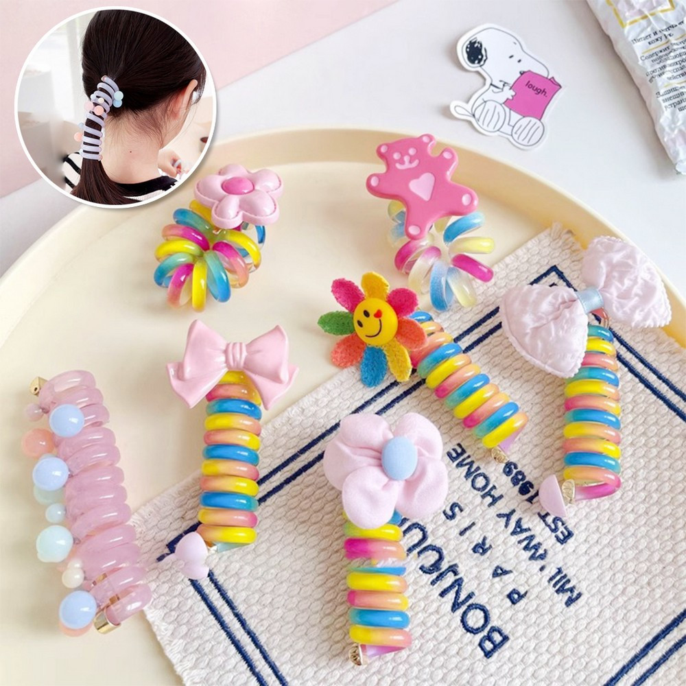 Jual Ikat Rambut Bergulir Anak Perempuan Motif Lucu / Karet Ulir Pita ...