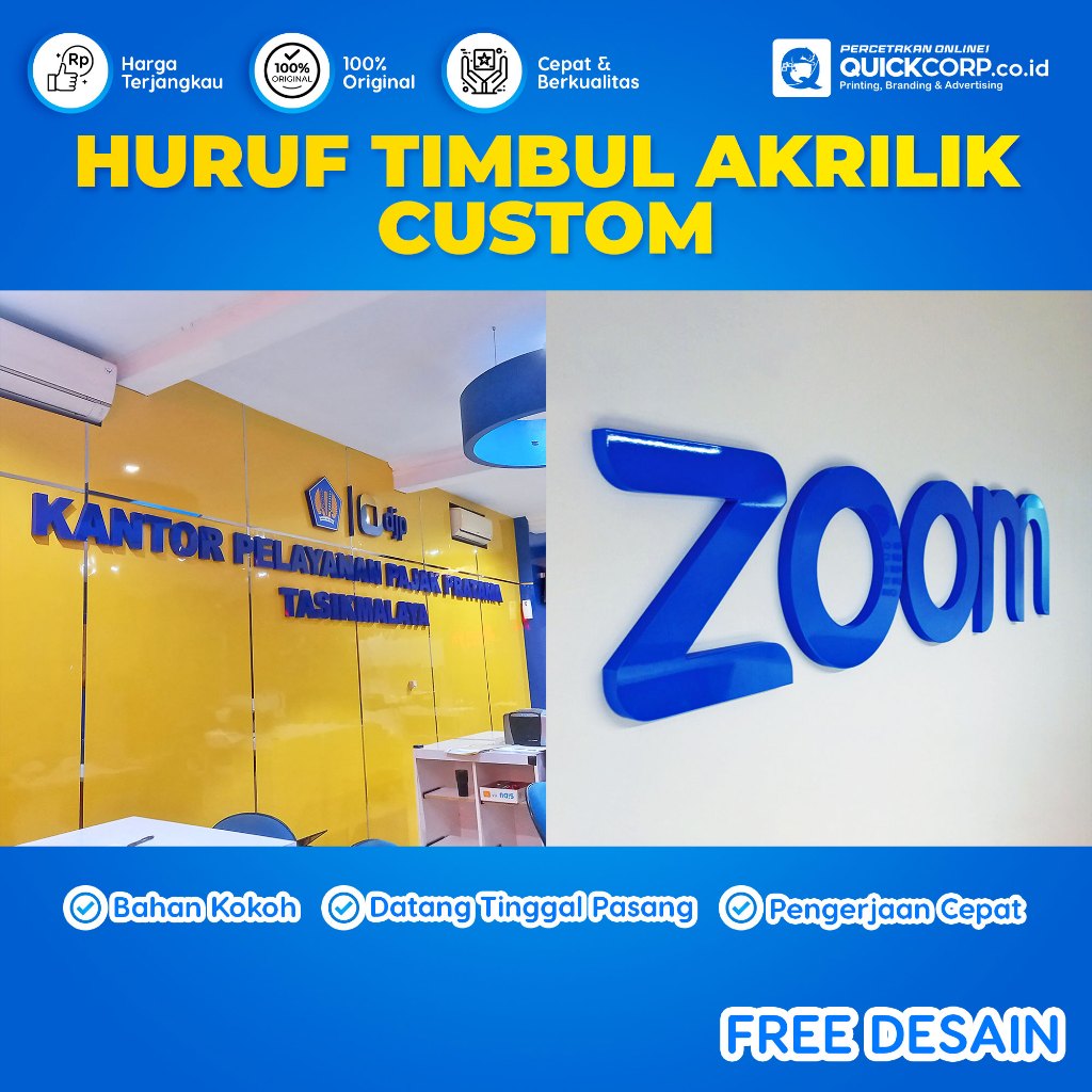 Jual Huruf Timbul Akrilik Costum - Custom Huruf Timbul untuk Dekorasi ...