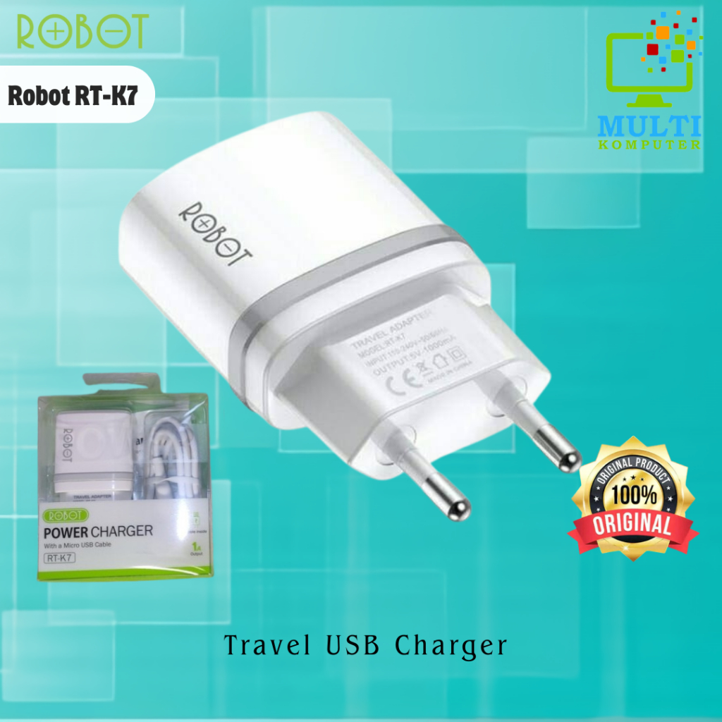 Jual Charger Handphone ROBOT RT-K7 Micro USB Kabel | Shopee Indonesia