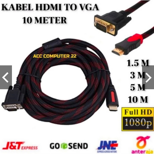 Jual kabel hdmi to vga 15 meter cable hdmi ke vga 15 meter hiqh quality ...