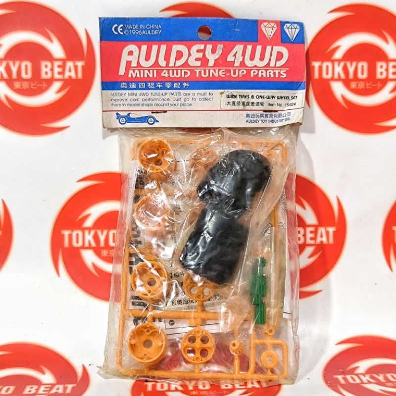 Jual AULDEY MINI 4WD WIDE TIRES & ONE WAY WHEEL SET TAMIYA OLD STOCK ...