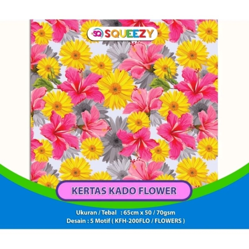 Jual Kertas Kado/Kertas Pembungkus Flower/Bunga Bahan Kilat Squeezy ...