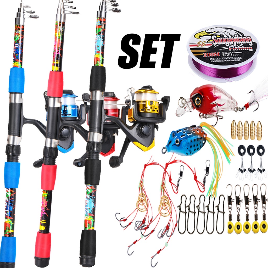 Jual Set memancing Sougayilang 180cm Pancing teleskopik Ultralight dan ...