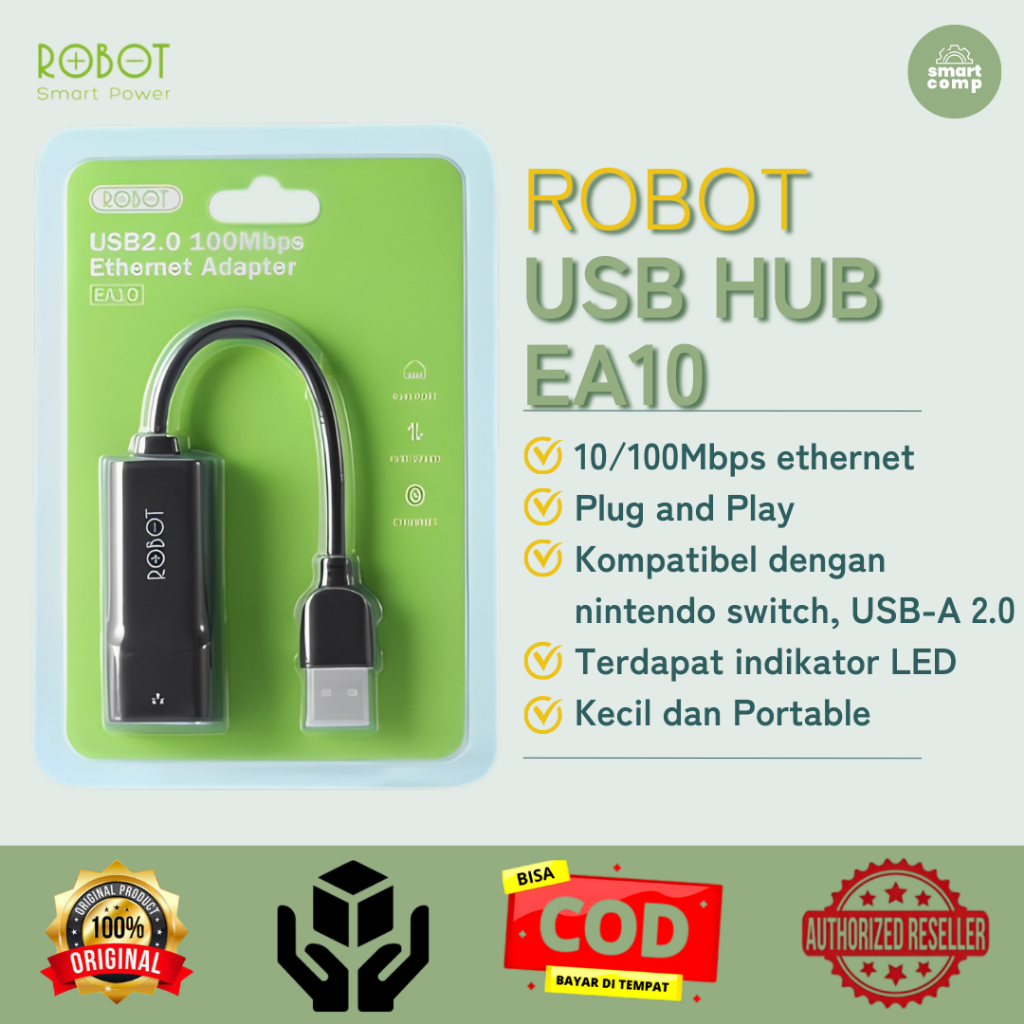 Jual Robot USB To LAN EA10 / EA10c USB Ethernet Adapter USB 2.0 to 10/100 Network RJ45 LAN Black ...