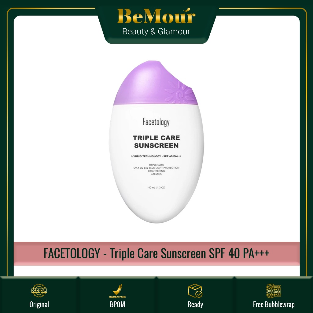 Jual FACETOLOGY - TRIPLE CARE SUNSCREEN ( 40 ml ) - Triple Care ...