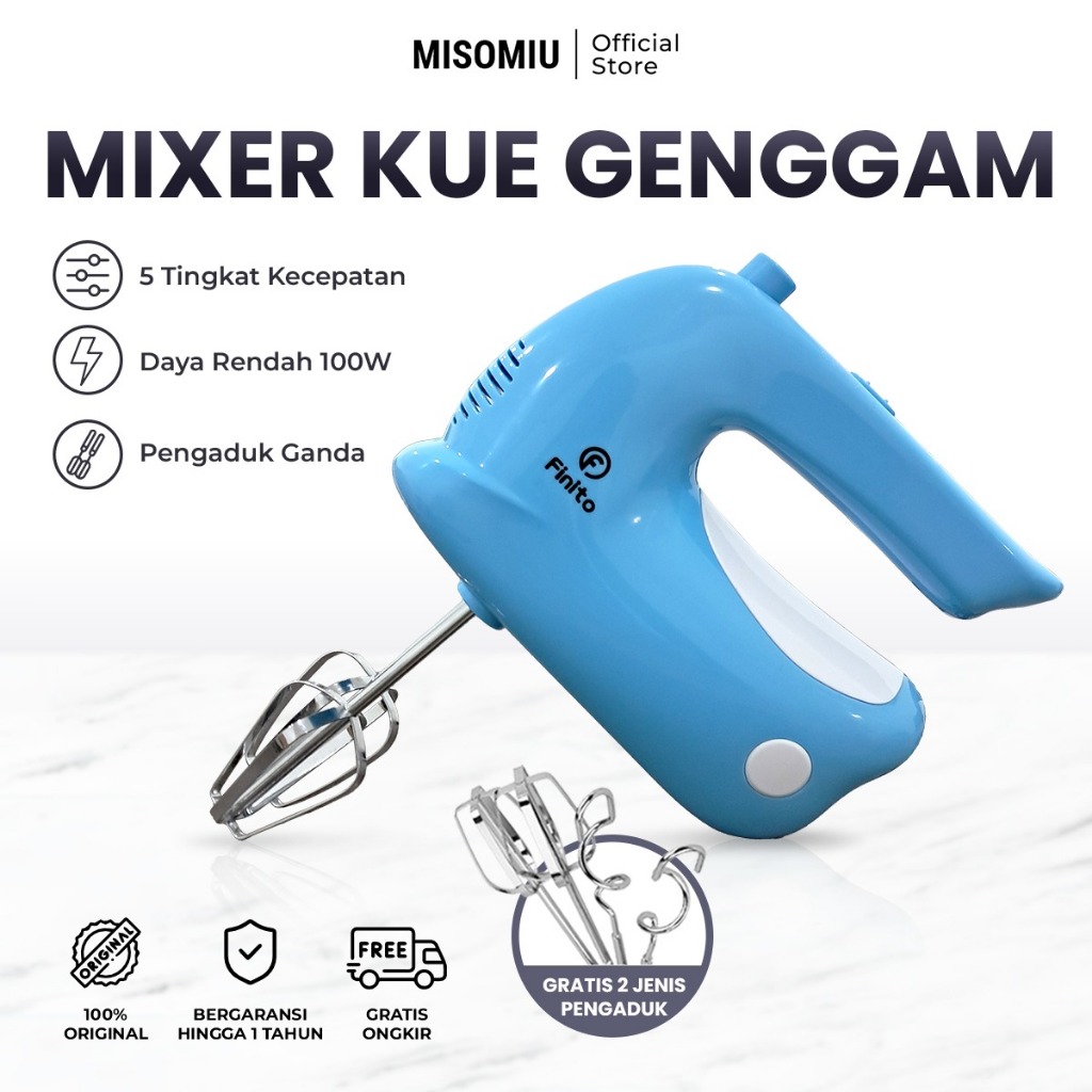 Jual Hand Mixer Genggam Pengaduk Pengocok Adonan Telur 100 Watt 5 ...