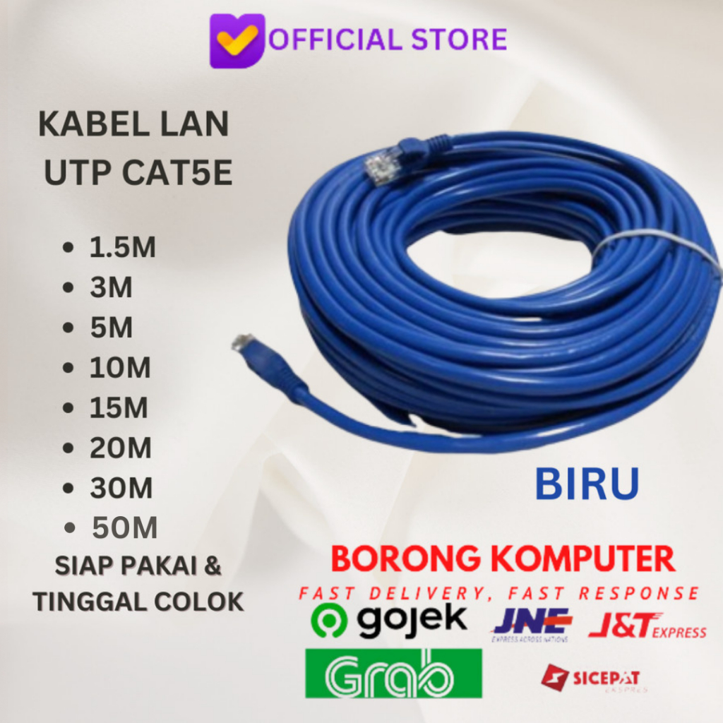 Jual Kabel LAN 50M CAT 5 / Kabel UTP 50 Meter Pabrikan HIGH QUALITY | Shopee Indonesia