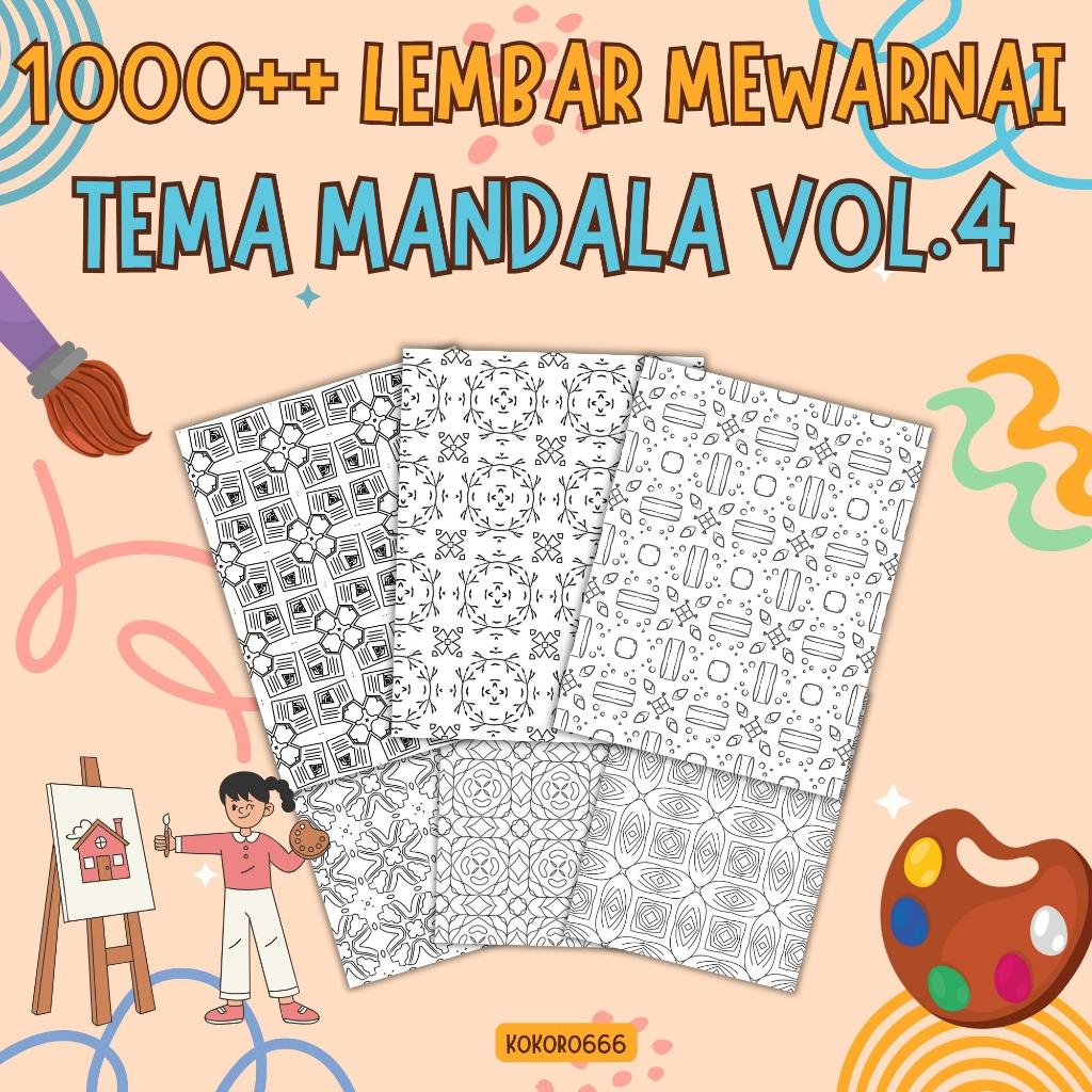 Jual 1000 HALAMAN MEWARNAI ANAK TEMA MANDALA VOL.4 | COLORING BOOK ...