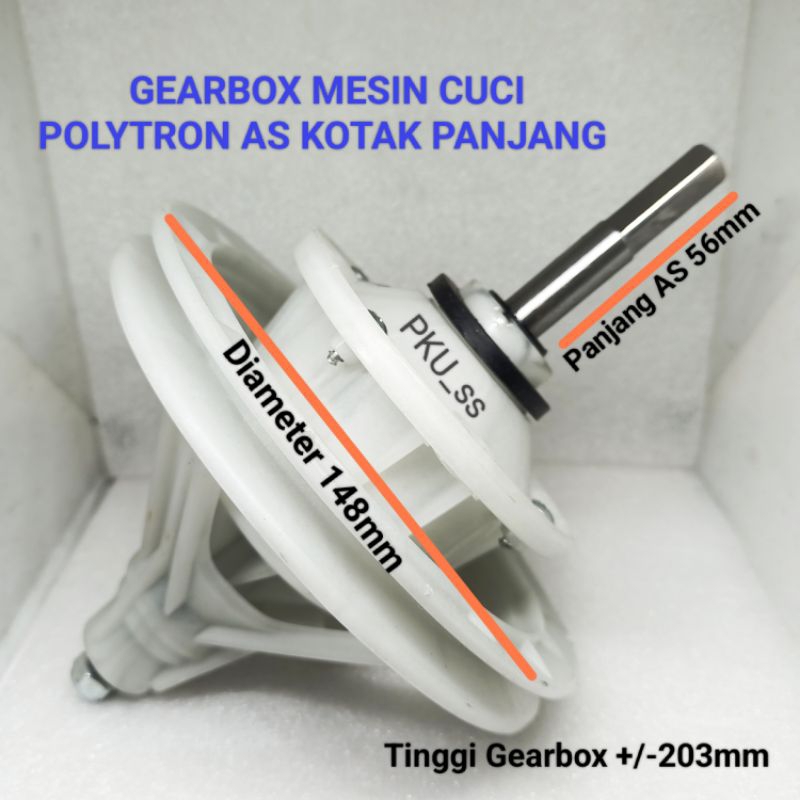 Jual GEARBOX GEAR MESIN CUCI POLYTRON AS KOTAK PANJANG /GEAR BOX MESIN ...