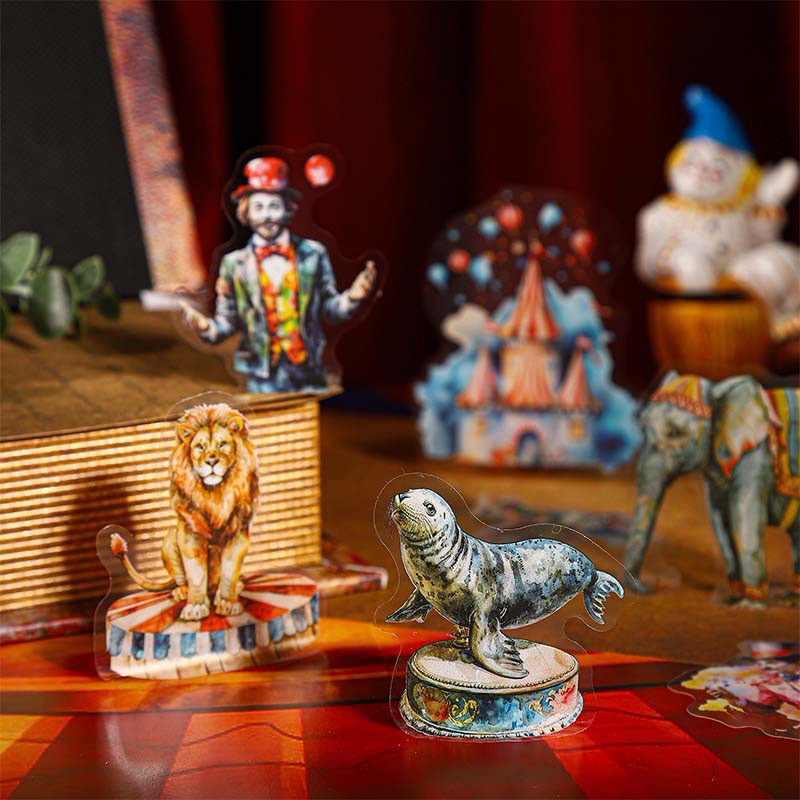 Jual (2CC) sticker transparan sirkus badut magic circus clown balon ...