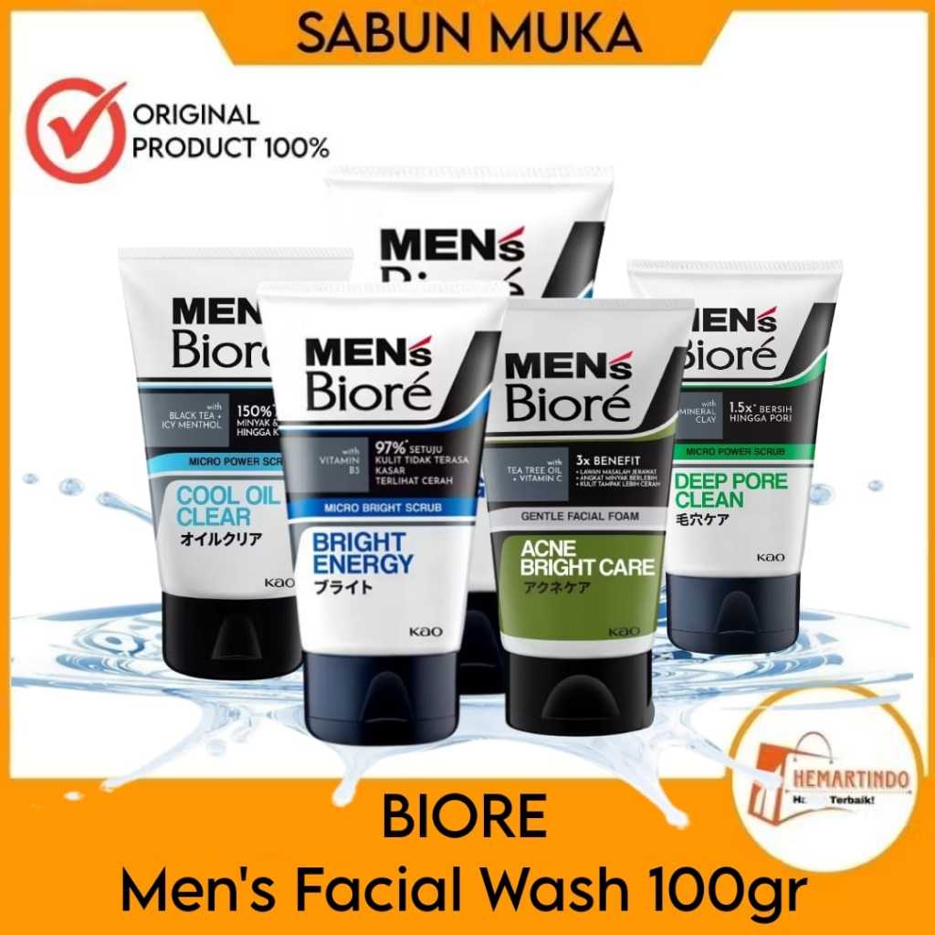 Jual Men's Biore Facial Wash 100 gr - Sabun Muka Pria 100gr | Shopee Indonesia