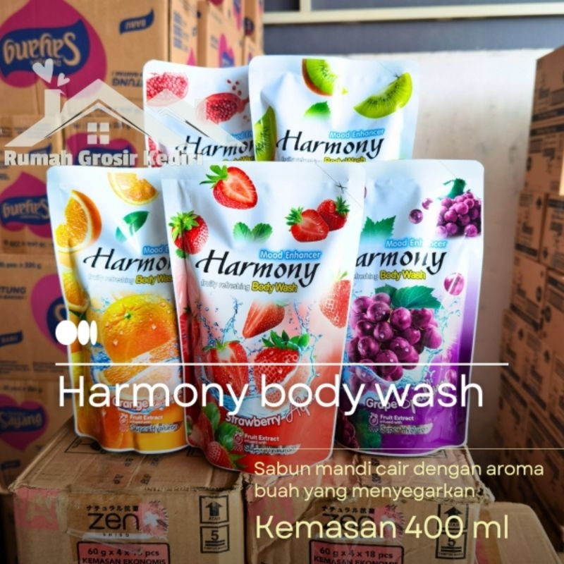 Jual Harmony Body Wash Sabun Mandi Cair 400 ml Dengan Aroma Buah ...