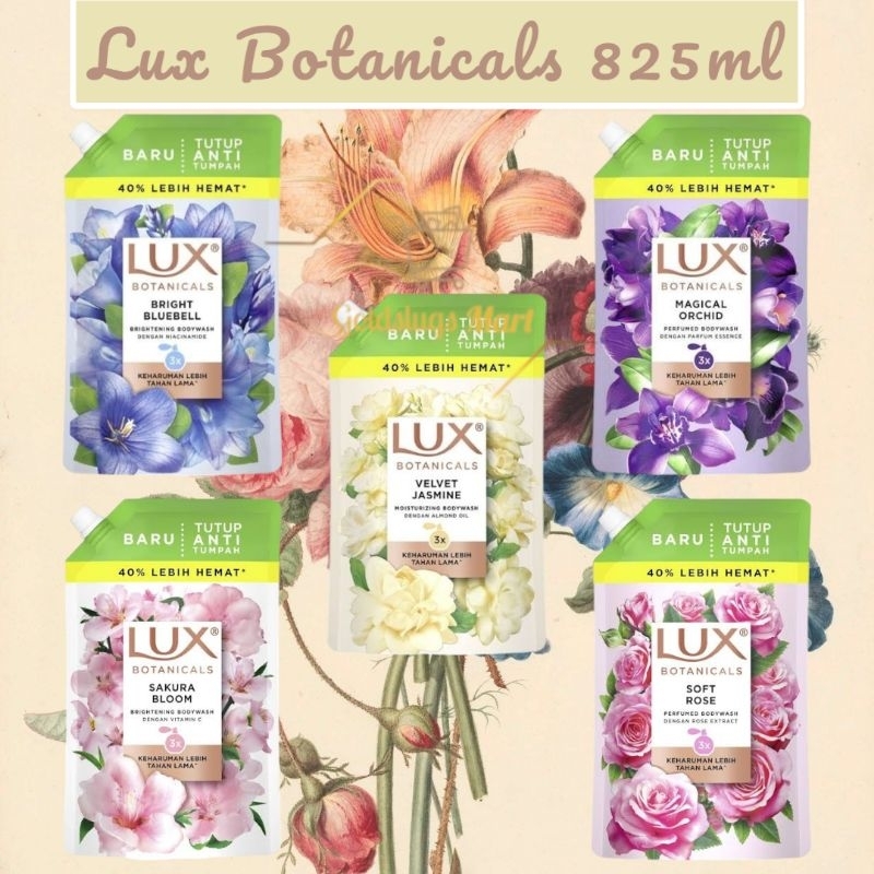 Jual Lux Botcanicals Sabun Mandi Cair Refill 825ml Magical Orchid, Bright bluebell, Soft Rose ...