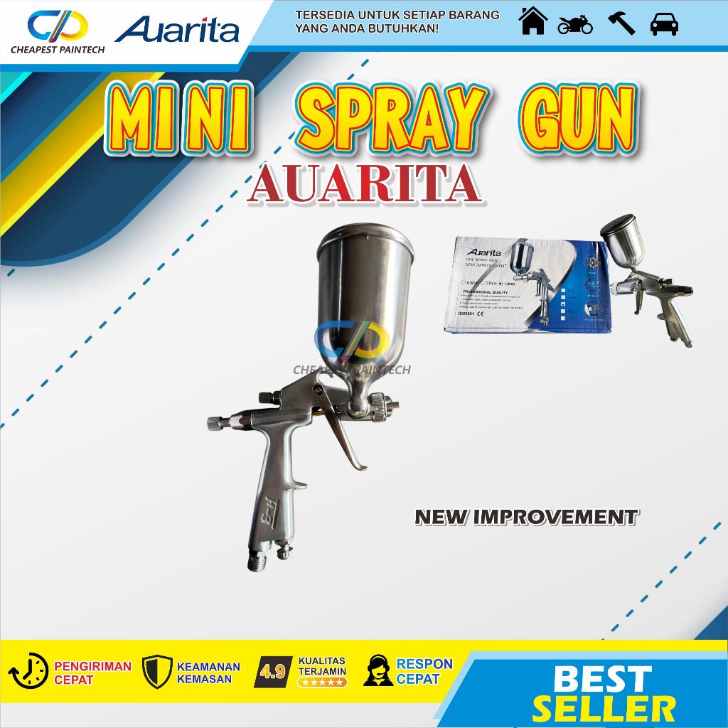 Jual Spray Gun Auarita F3 Original 3 varian Nozzle 1.0 mm | Shopee ...