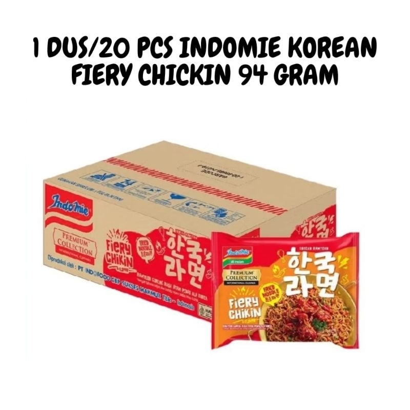 Jual 1 DUS/20 PCS INDOMIE MIE INSTAN GORENG PREMIUM COLLECTION KOREAN ...
