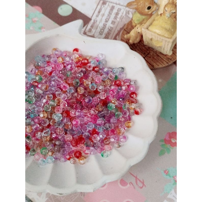 Jual Mote Kacang Bicone Bulat Cat Eye Aneka warna per 15 gr | Shopee ...