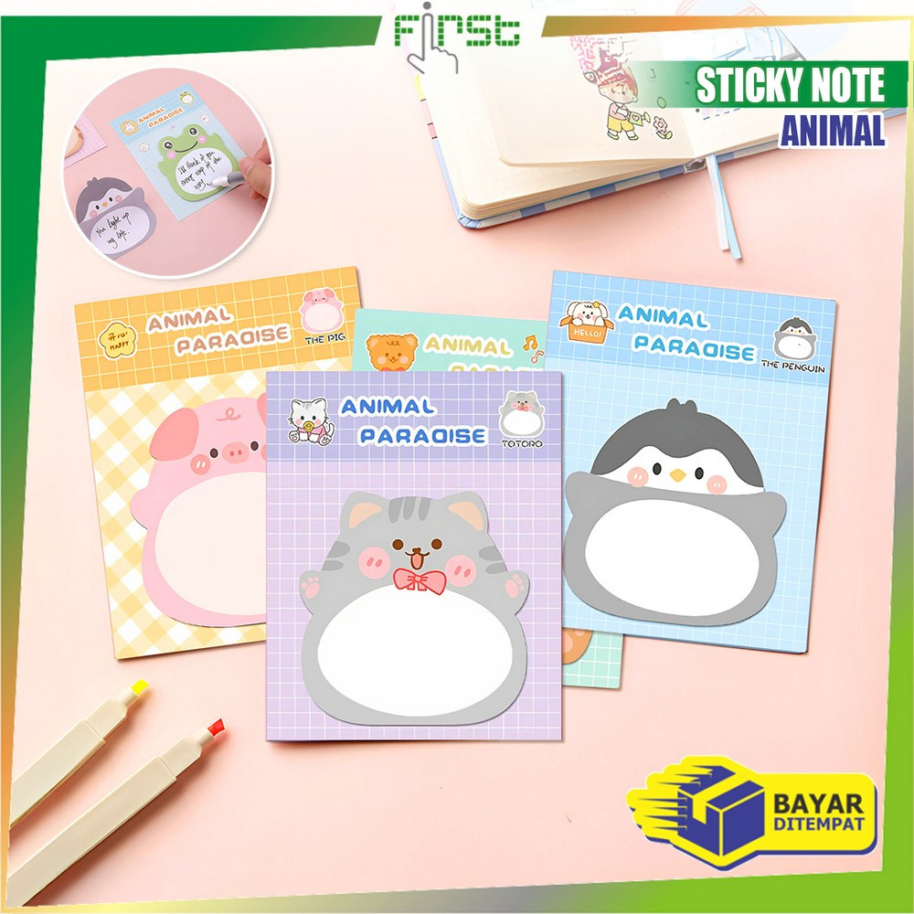 Jual FH-A103 Sticky Notes Motif Hewan Isi 20 Lembar / Tempelan Kertas ...
