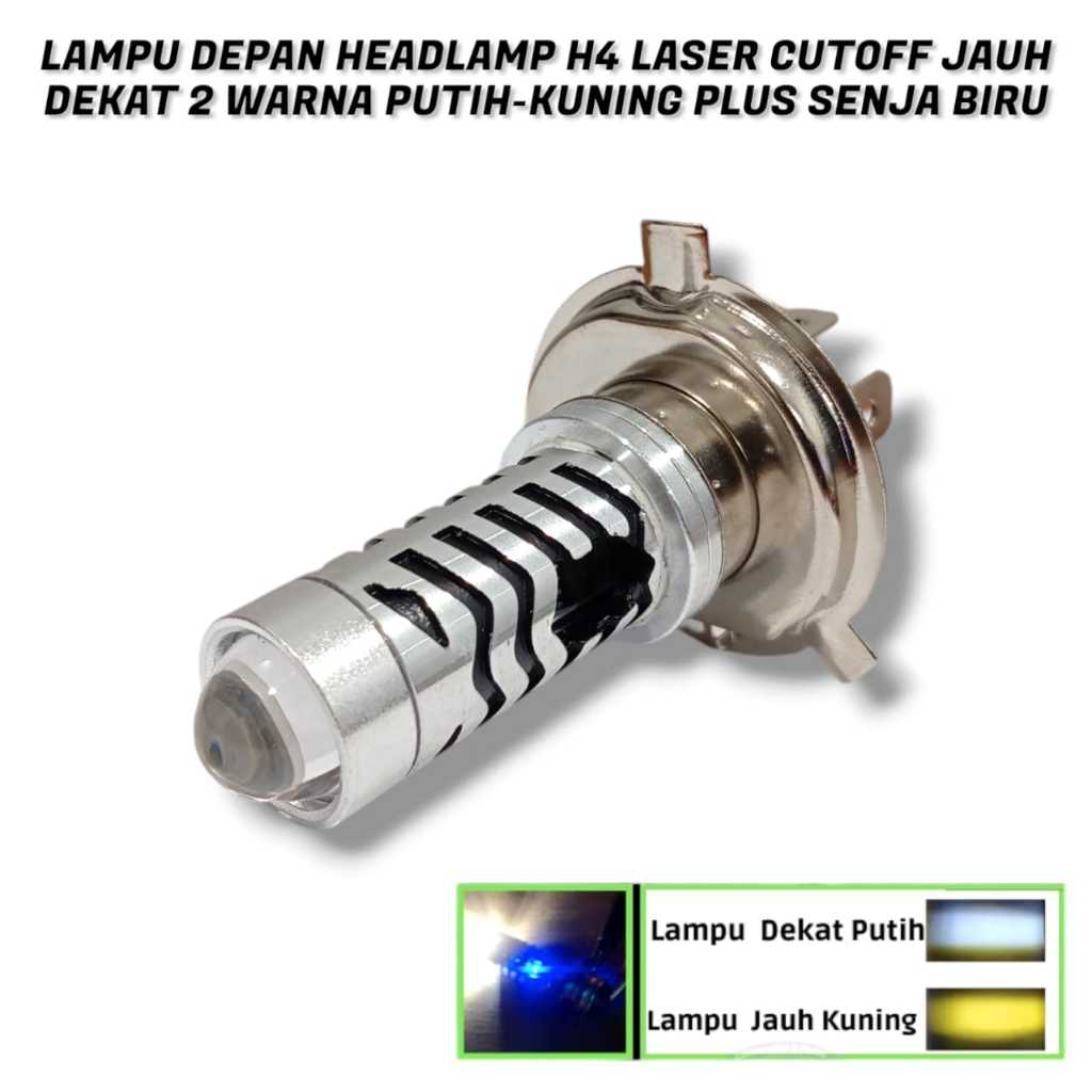 Jual BOHLAM LAMPU DEPAN LAMPU UTAMA LED H4 LASER CUT OFF PUTIH KUNING 12V DC PNP VIXION SCOOPY ...