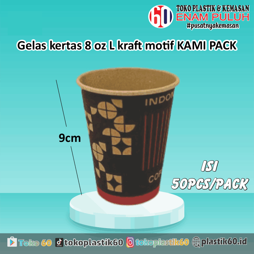 Jual Paper cup gelas kertas 8 oz M gelas kopi MOTIF 50 pcs Kami Pack | Shopee Indonesia