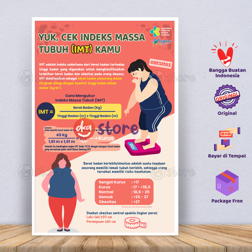 Jual Poster Edukasi Menimbang Indeks Massa Tubuh A3+ / Gambar Informasi ...