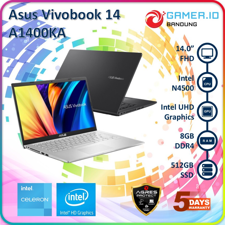 Jual ASUS VIVOBOOK 14 A1400KA N4500 8GB 512GB 14" FHD | Shopee Indonesia