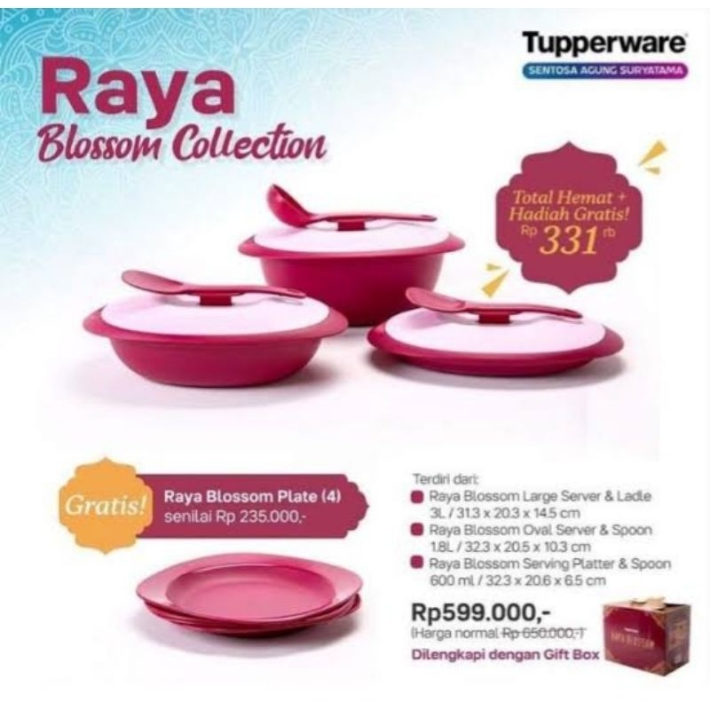 Jual FREE GIFT ! Tupperware Raya Serving Blossom Collection Set ...