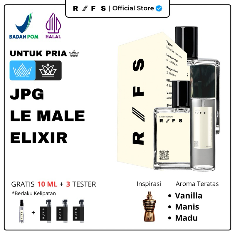 Jual RIFS - JPG Le Male Elixir EDP Extrait de Parfum Dupe | Shopee ...